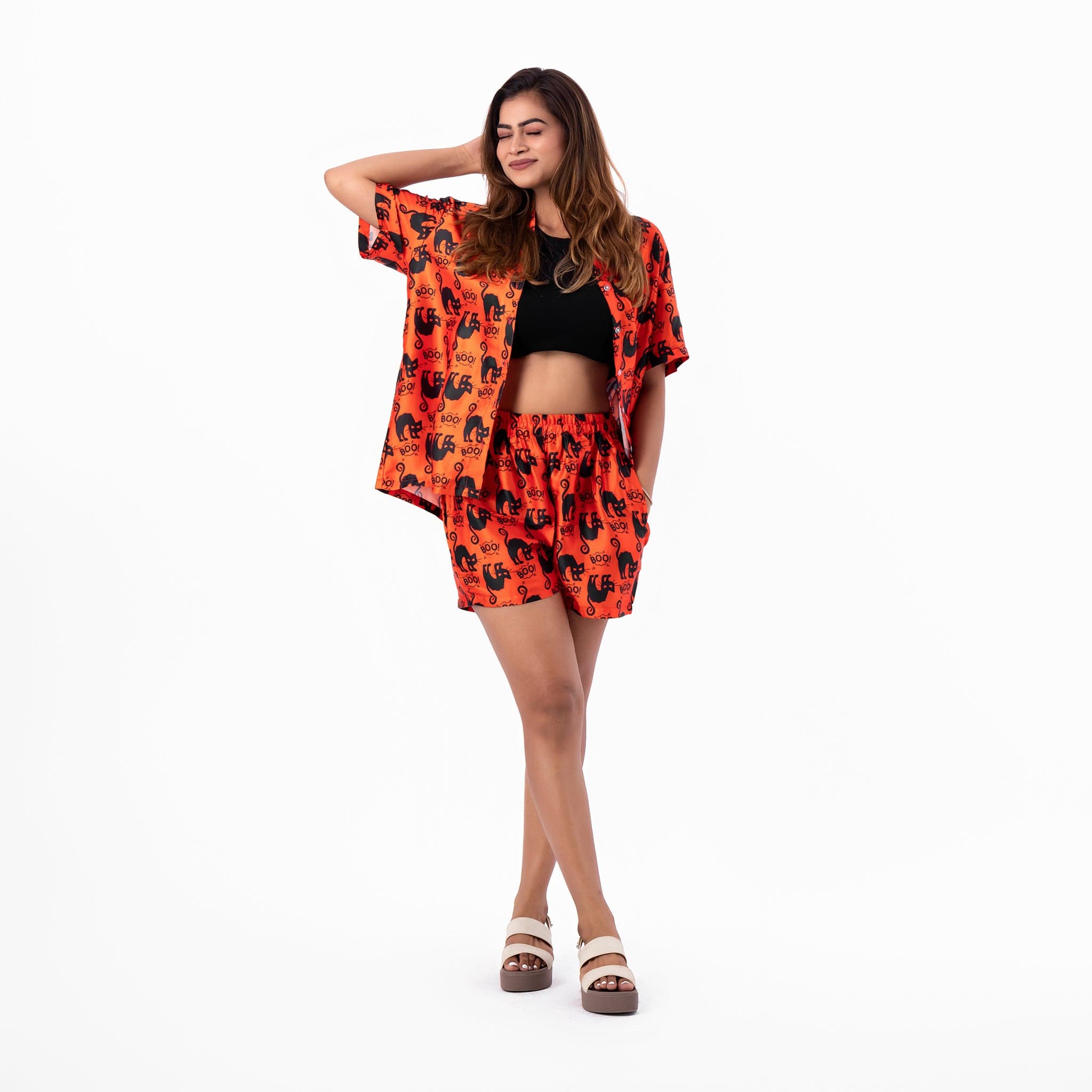 Orange Boo-tiful Cat Oversized Coord Set – Cuddle Well